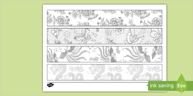 Indonesian Batik Paper Chain Colouring