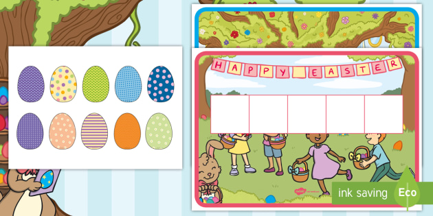 Easter Five Frame A3 and Easter Egg Counters Resource Pack