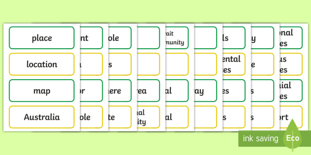 Year Two Geography Word Cards