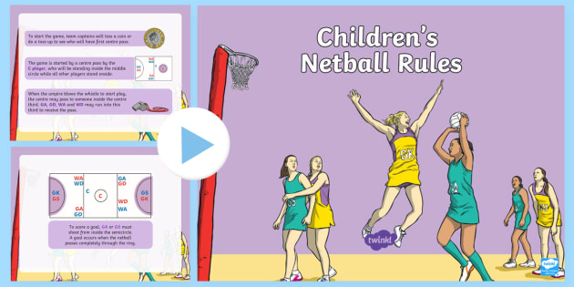Children's Netball Rules PowerPoint - netball, game, pe, gym