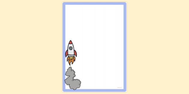FREE! - Simple Blank Rocket Page Border | Page Borders | Twinkl