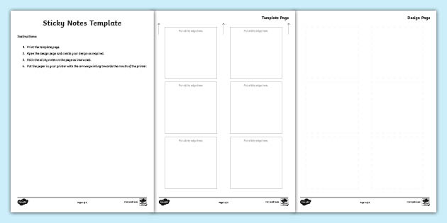 Editable Printable Sticky Notes Template