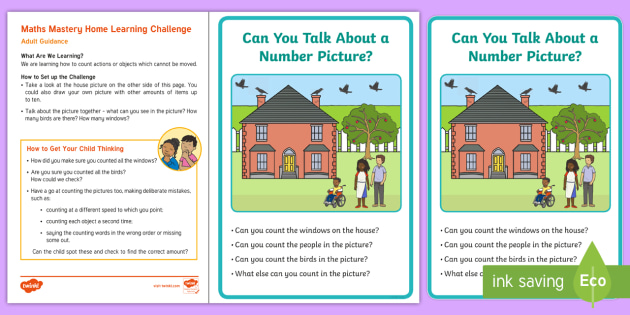EYFS Maths Mastery Counting Home Learning Challenge: Talk About a Number EYFS Maths Mastery Counting Home Learning Challenge: Talk About a Number