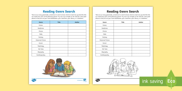 Literary Genres Library Scavenger Hunt