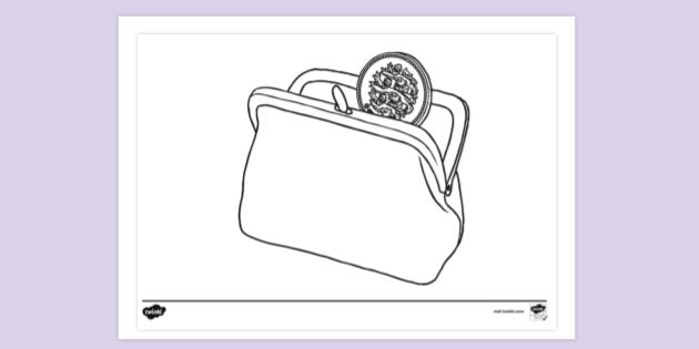 FREE! - Coin Purse with Pound Coin Colouring Sheet