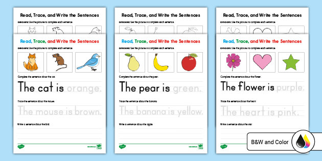 Tracing Sentences Worksheets