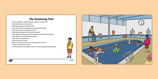 The Swimming Pool Oral Language Worksheet / Worksheet-Irish, worksheet