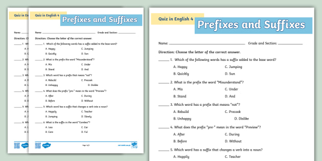 5th Grade Prefixes And Suffixes Grade 3 Grammar Topic 21: Prefix And