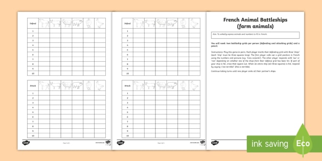 French Farm Animals Board Game (teacher made)