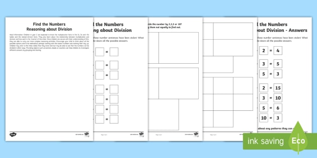 Year 2 Maths Reasoning about Division Homework Worksheet / Worksheet