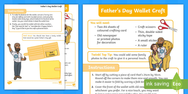 FREE! - Father's Day Wallet Craft Activity | Primary Resources