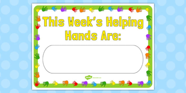 👉 This Week's Helping Hands Are Editable Poster