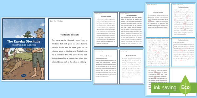 The Eureka Stockade Proofreading Activity (teacher made)