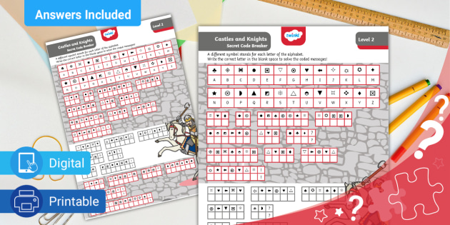 Castles and Knights Secret Code Breaker - L2 - Twinkl - Kids