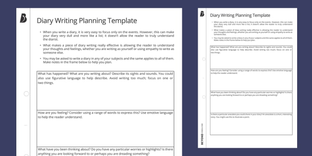 Diary Planning Template For KS3 4 teacher Made 