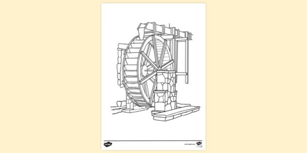 Waterwheel Colouring Sheet | Colouring Sheets (teacher made)