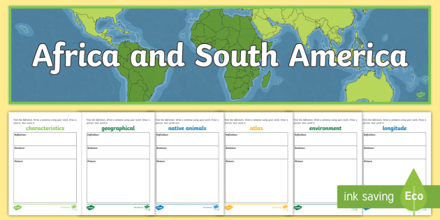Africa and South America Word Wall Activity Display Pack