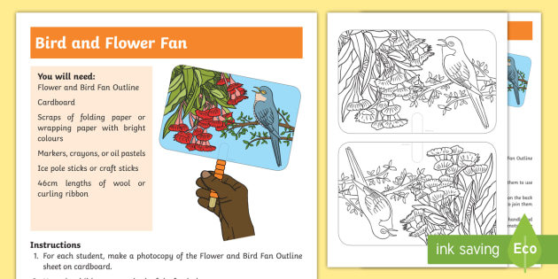 Bird and Flower Fan Craft