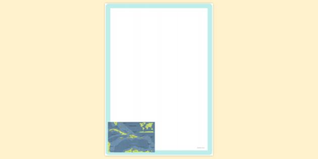 FREE! - Simple Blank Caribbean Map Page Border | Page Borders | Twinkl