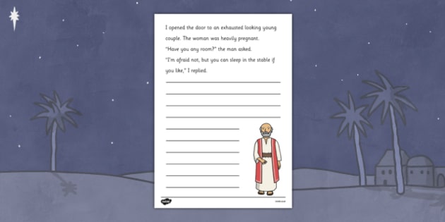 Nativity Story Starter Innkeeper - christmas, xmas, story, starter, story