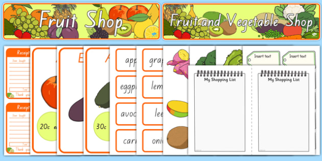 New Zealand Fruit and Vegetable Shop Role Play Pack