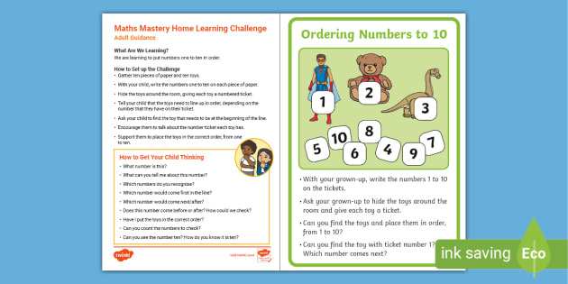 👉 Kindergarten Maths Ordering Numbers Home Learning: Ordering Toys