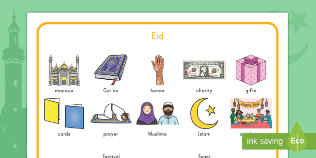 Eid Topic Word Mat (teacher made)