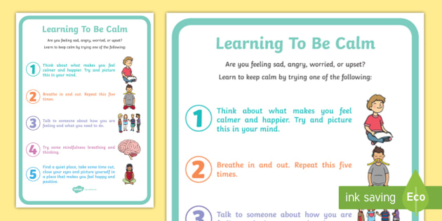 Learning To Be Calm Display Poster (teacher made)