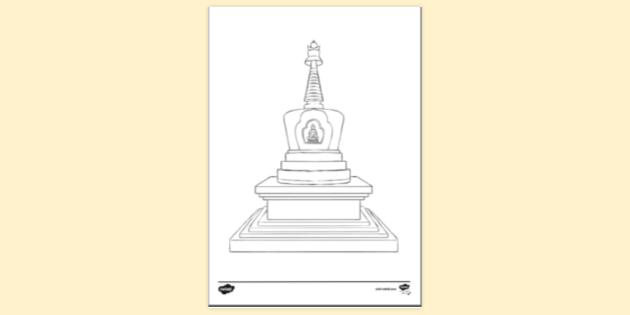FREE! - Stupa Colouring Sheet | Colouring Sheets