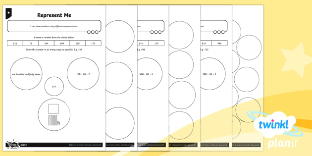 Different Representations Differentiated Worksheet / Worksheet