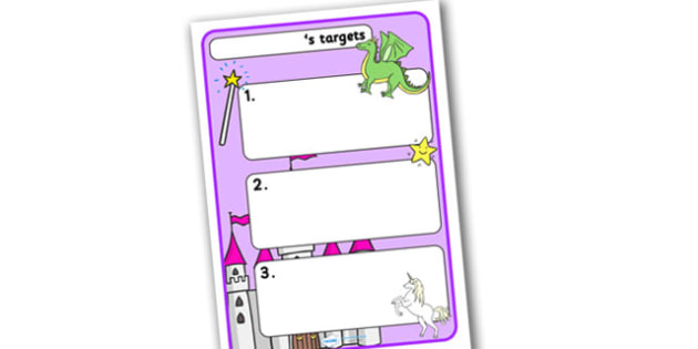 Themed Target Sheets Fantasy (teacher made)