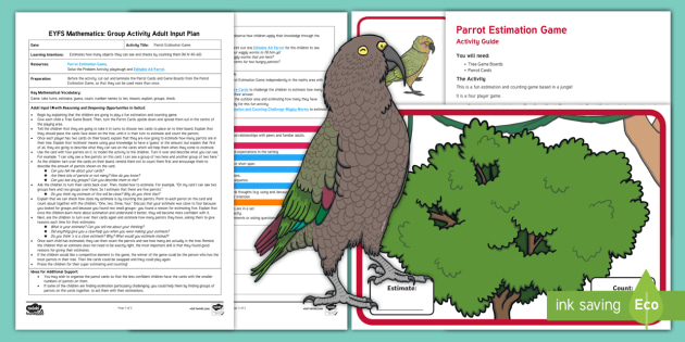 Kindergarten Maths: Parrot Game - Learning How to Estimate