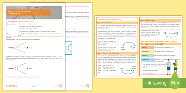 Netball Lesson 4: Defending