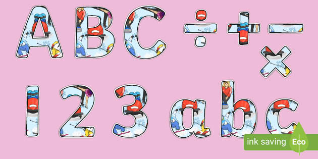 Winter Sporting Event Themed Display Lettering