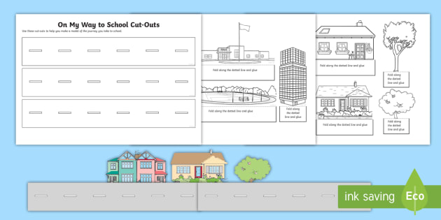 On My Way to School Cut-Outs (teacher made)