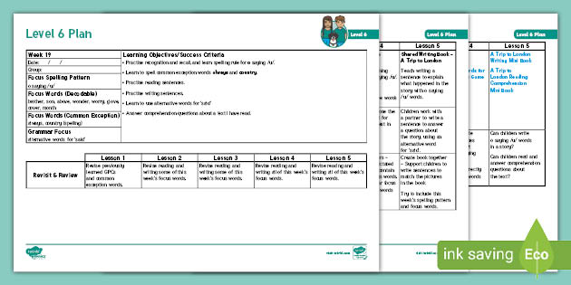 'o' saying /u/ Lesson Plan - Level / Phase 6 Week 19 Twinkl Phonics