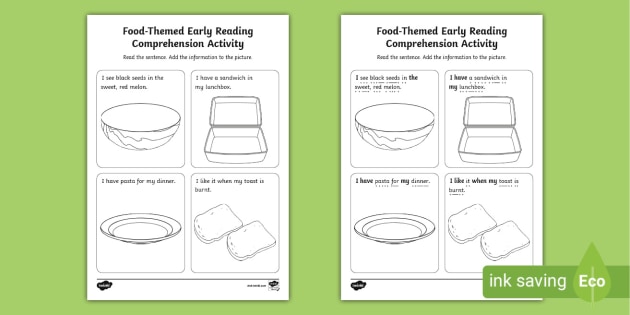 Food-Themed Phase 4 Early Reading Comprehension Activity