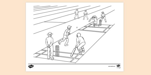 FREE! - Cricket Field Colouring Sheet | Colouring Pages