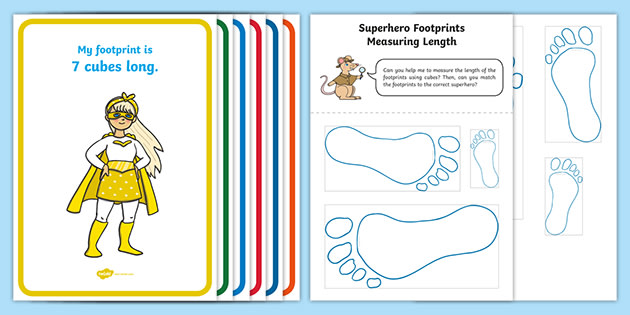 👉 Superhero Footprints Measuring Length Activity