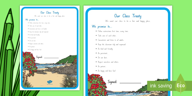 Class Treaty Tropical Themed Display Poster (teacher made)