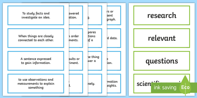 Vocabulary Matching Cards | Working Scientifically KS2