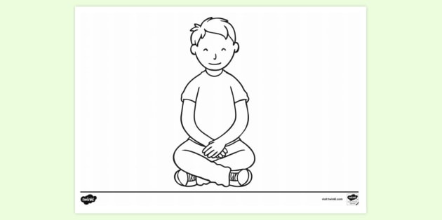 FREE! - Boy Sitting Colouring Sheet | Colouring Sheets