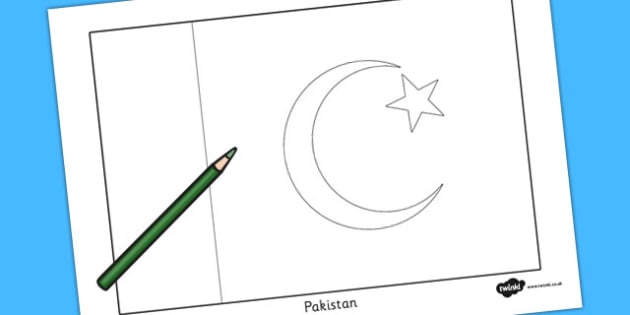 Pakistan Flag Colouring Sheet