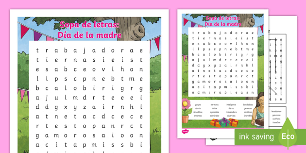 Sopa de Letras: El Día de la Madre (teacher made)