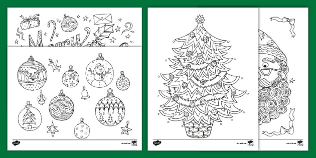 christmas colouring pictures eyfs