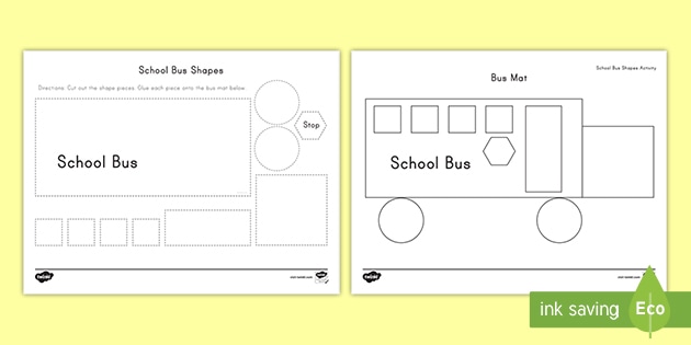 School Bus Shapes Activity (teacher made)