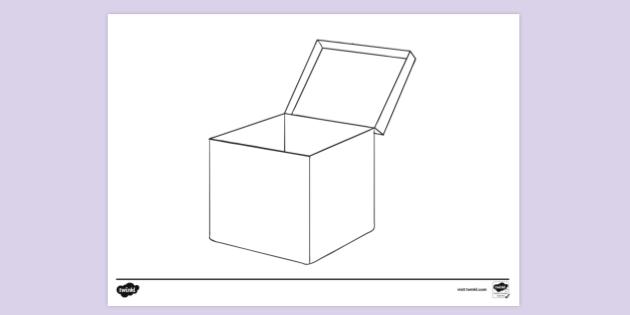 FREE! - Box Container Colouring Sheet | Colouring Sheets