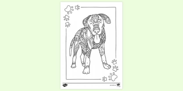 Dog Mindfulness Colouring Page | Colouring