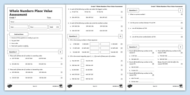 Whole Number Place Value Worksheet Place Value Worksheets