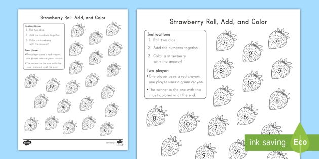 Roll a Strawberry Farm Dice Activity